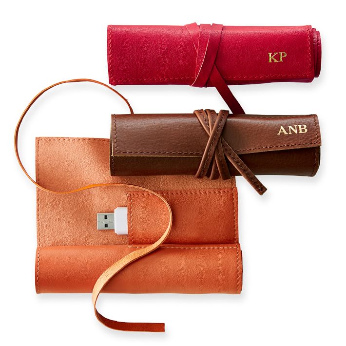 Leather Charger Roll Up | Mark and Graham