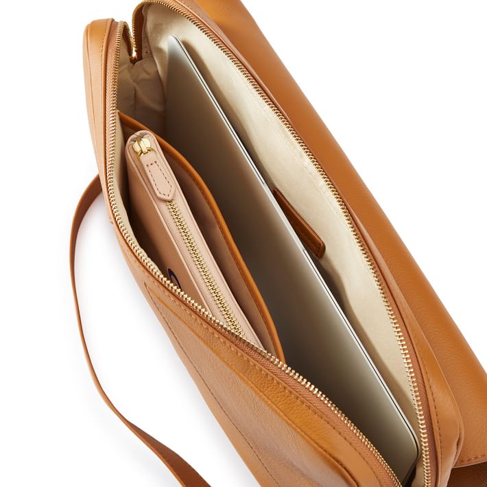 Zoe Leather Laptop Crossbody | Mark and Graham