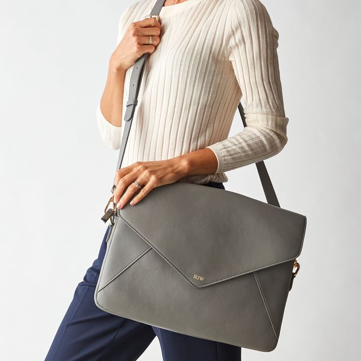 Zoe Leather Laptop Crossbody | Mark and Graham
