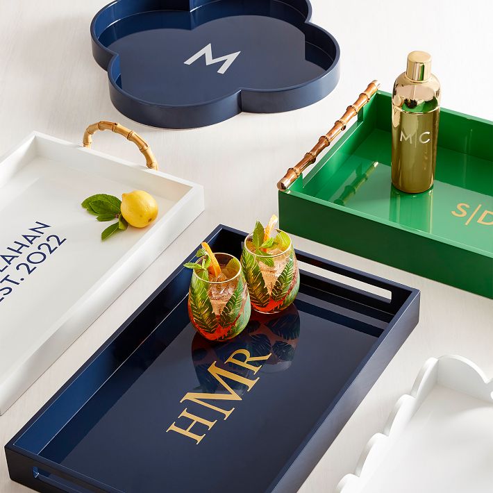 Open Side Lacquer Serving Tray | Mark and Graham