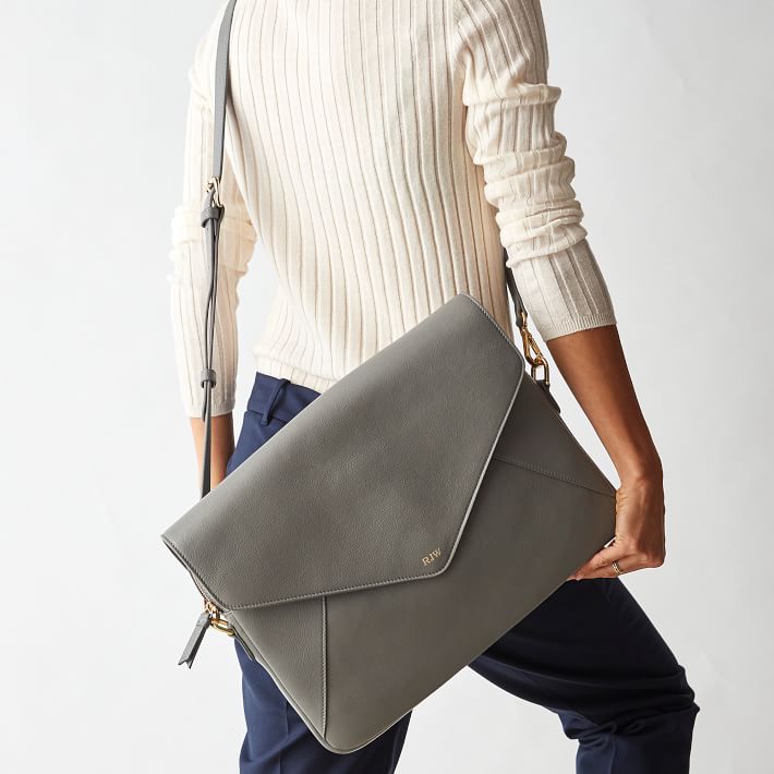 Zoe Leather Laptop Crossbody | Mark and Graham