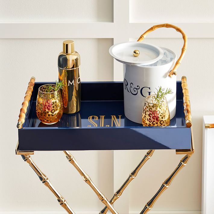 Bamboo Enamel Ice Bucket | Mark and Graham