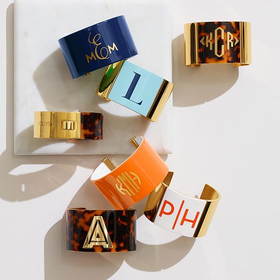 Monogrammed Color Panel Cuff Bracelet | Mark and Graham