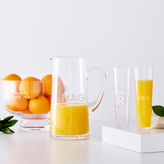 Monogrammed Glass Pitcher | Mark and Graham