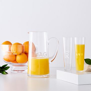 Monogrammed Glass Pitcher | Mark and Graham
