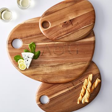 Pebble Shaped Acacia Wood Cheese Board | Mark and Graham