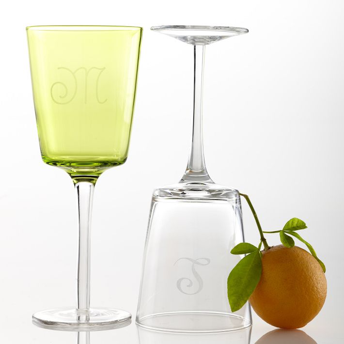 Elegant Everyday Clear Monogrammed Wine Glass | Mark and Graham