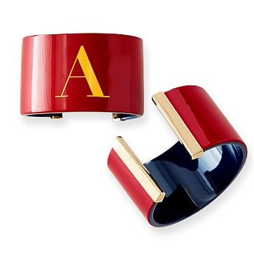 Monogrammed Colorblock Cuff Bracelet | Mark and Graham