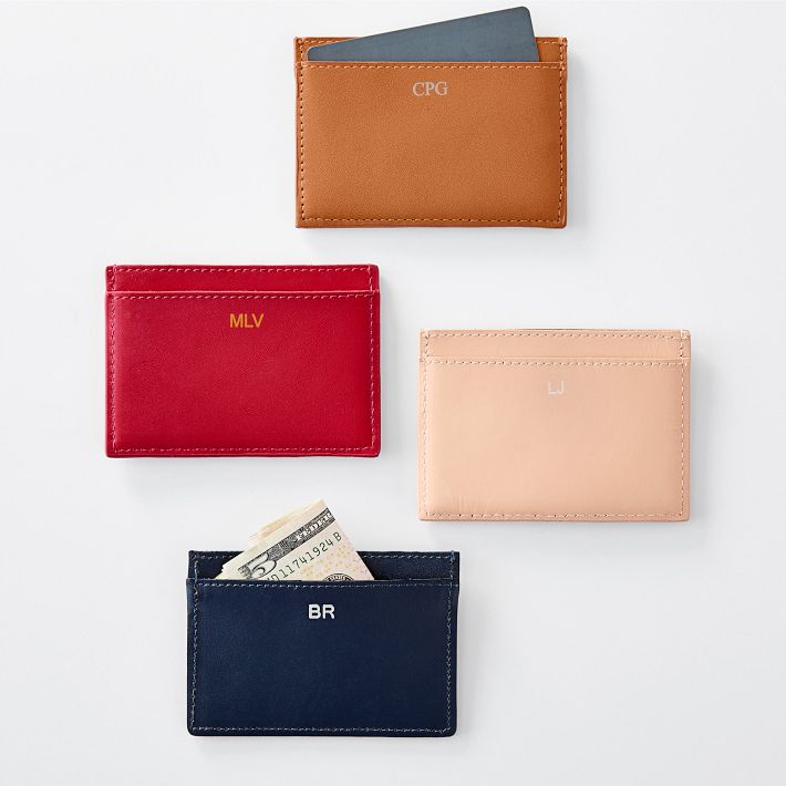 Monogrammed Leather Slim Card Case | Mark and Graham