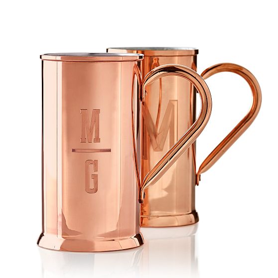 Personalized Copper Beer Mug | Monogrammed Bar Glasses | Mark and Graham