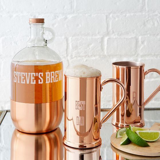 Personalized Copper Beer Mug | Monogrammed Bar Glasses | Mark and Graham