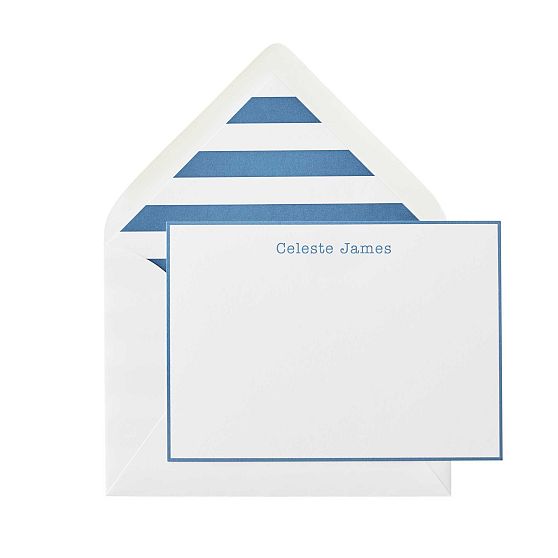 Letterpress Striped Personalized Stationery Cards - Set of 50 | Mark ...