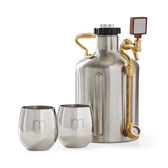 Monogrammed GrowlerWerks uKeg with Tap Handle | Mark and Graham
