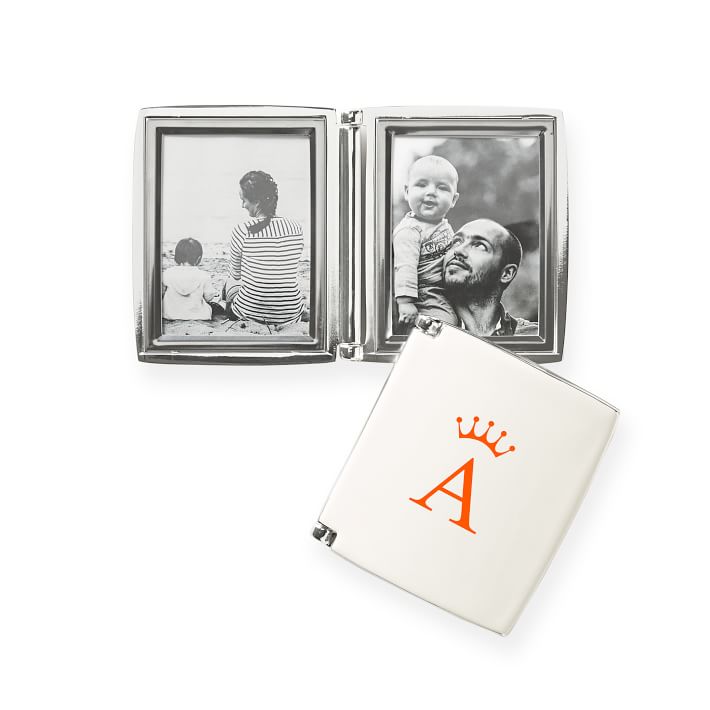 Monogrammed Enamel Pocket Picture Frame | Mark and Graham