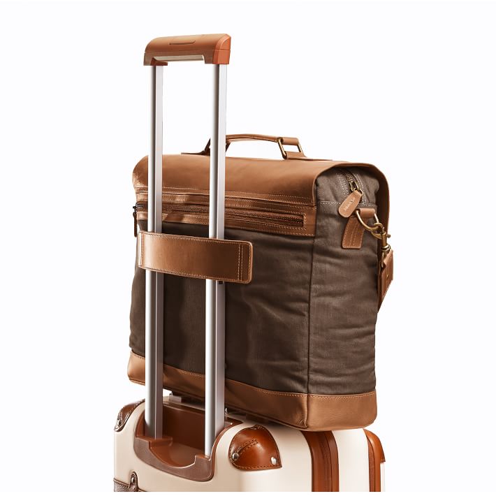 Beckett Waxed Canvas and Leather Messenger Briefcase | Mark and Graham