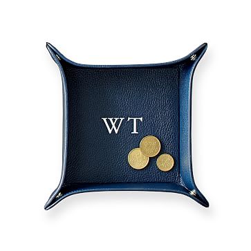 Monogrammed Classic Leather Catchall Tray | Mark and Graham
