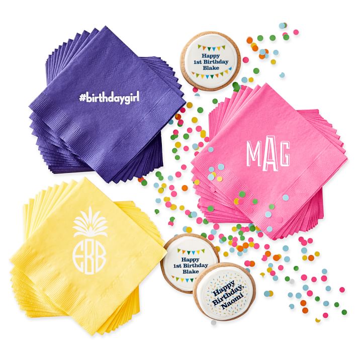 Colorful Personalized Cocktail Napkins | Mark and Graham