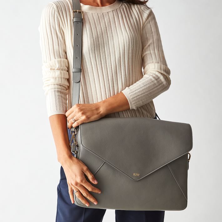 Zoe Leather Laptop Crossbody | Mark and Graham