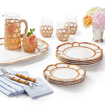Bamboo Melamine Accent Plate, Set of 4 | Mark and Graham