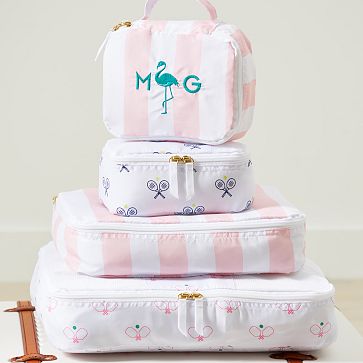 Cabana Stripe 6 Piece Packing Cube Set | Mark and Graham