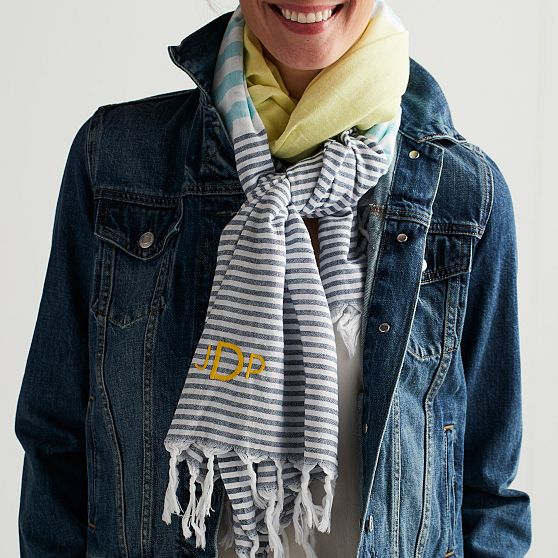 Leyla Monogrammed Scarf | Women's Accessories | Mark and Graham