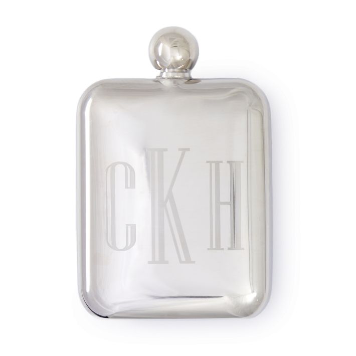 Personalized Silver Flask | Mark and Graham