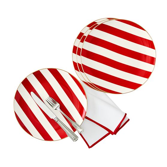 Sausalito Striped Dinner Plates - Set of 4 | Mark and Graham