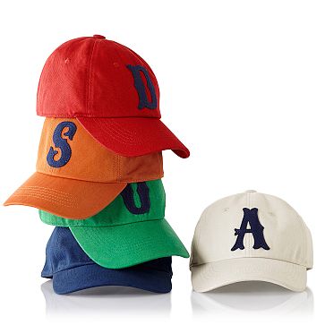 Initial Ball Cap - Navy Patch | Monogrammed Hats | Mark and Graham