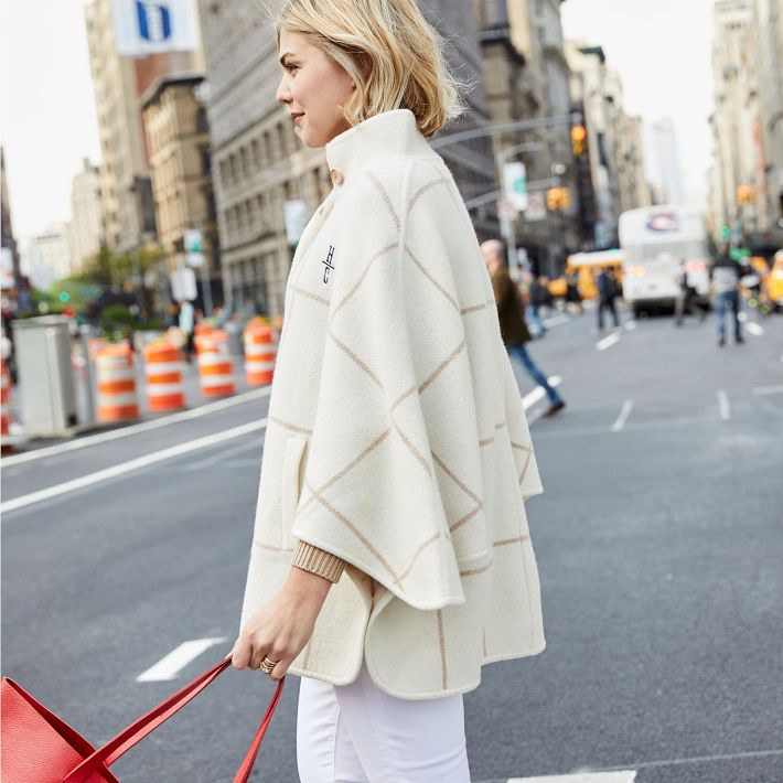 Monogrammed Knit Wool Cape | Personalized Apparel | Mark and Graham