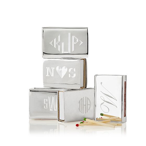 Personalized Silver-Plated Matchbox Holder | Mark and Graham