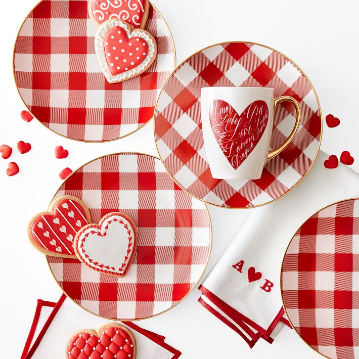 Ceramic Gingham Dessert Plate -Set of 4 | Mark and Graham