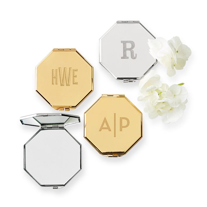 Engraved City Hexagon Compact Mirror | Mark and Graham