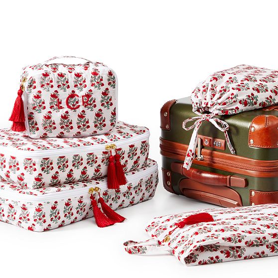 5 Piece Block Print Packing Cube Set | Mark and Graham