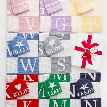 Initial Block Baby Blanket | Mark and Graham