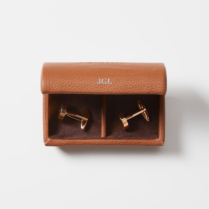 Monogrammed Travel Cufflinks Case For Men | Mark and Graham