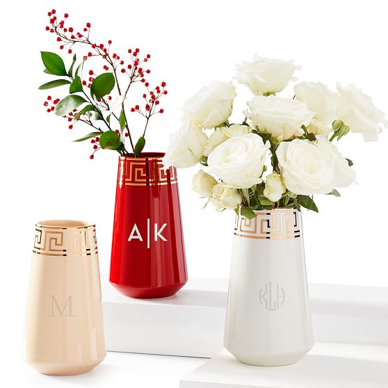 Greek Key Ceramic Vase | Mark and Graham