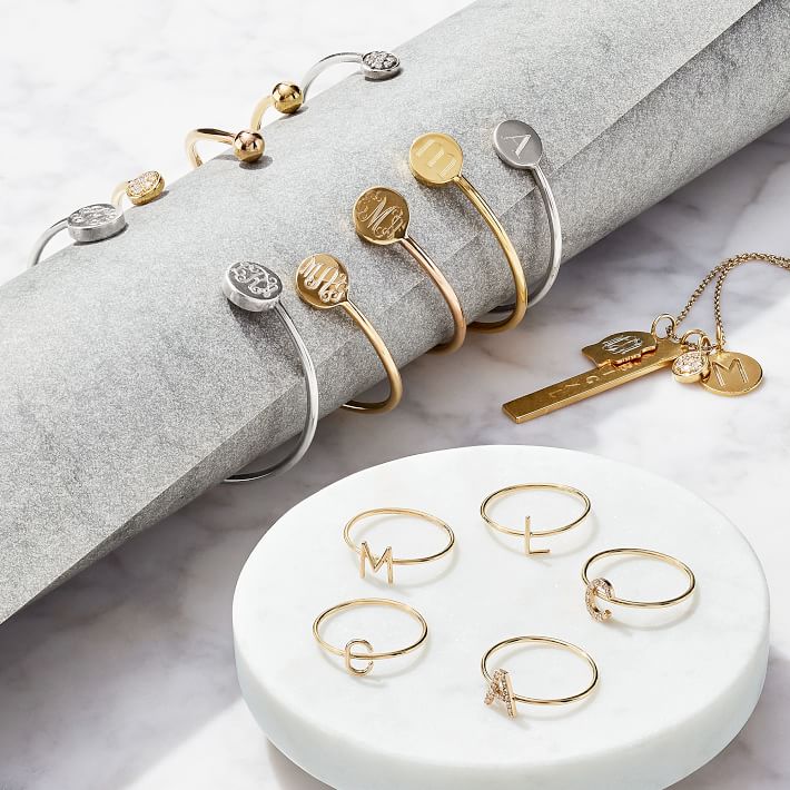 Sarah Chloe Amelia Stacking Initial Rings | Personalized Rings | Mark and Graham