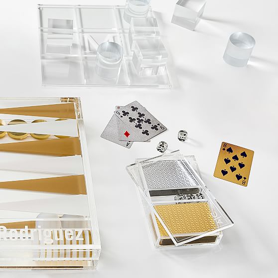 Monogrammed Acrylic Game Set - Double Deck of Cards | Mark and Graham