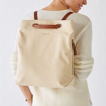 Monogrammed Canvas Bedford Backpack | Mark and Graham
