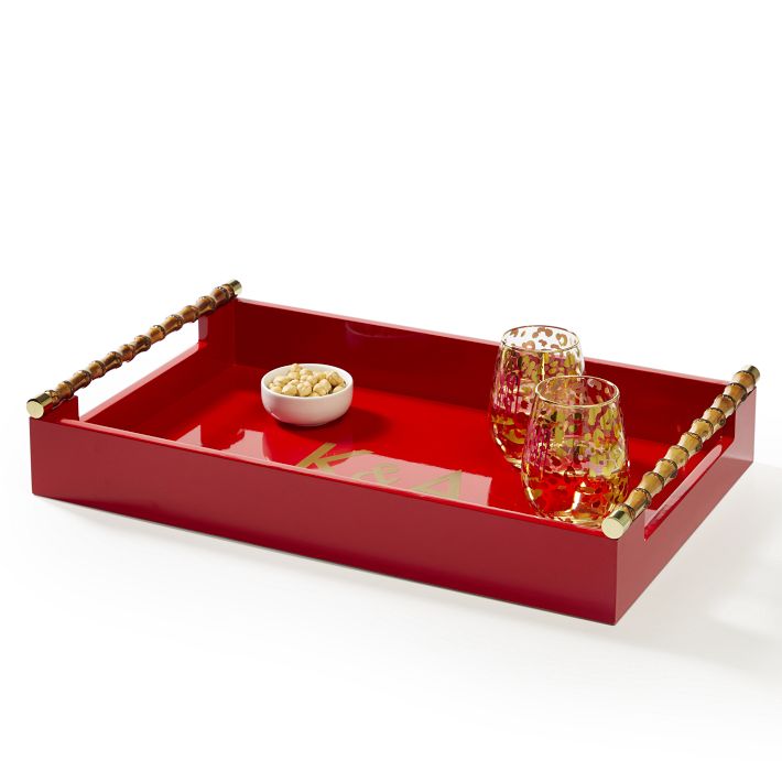 Bamboo Lacquer Tray | Personalized Serving Tray | Mark and Graham