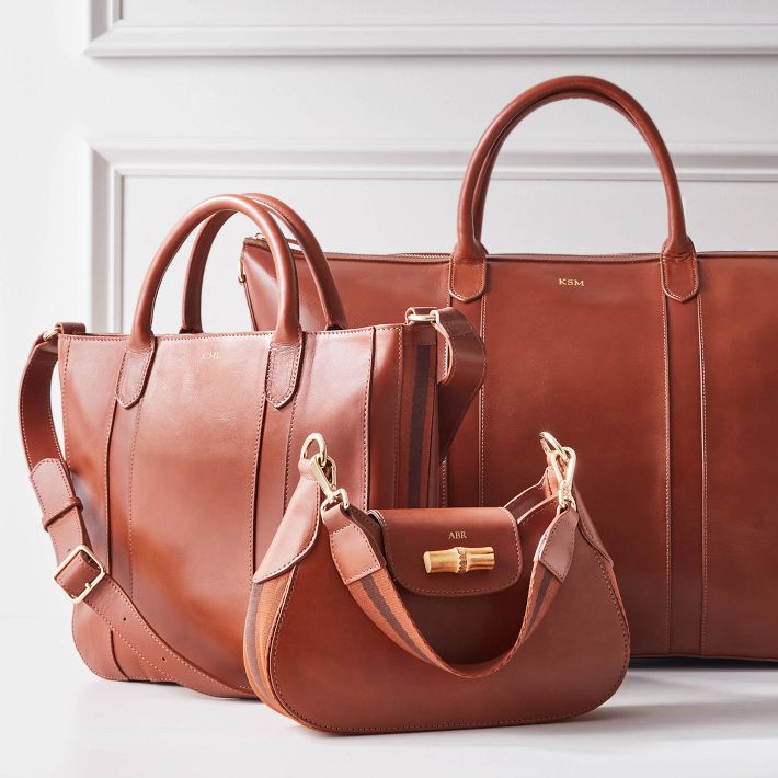 Taylor Twill Leather Travel Tote | Mark and Graham