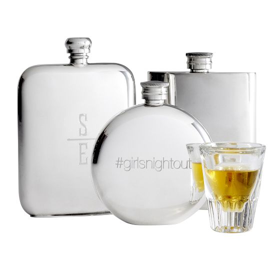Pewter Circle Personalized Flask | Mark and Graham
