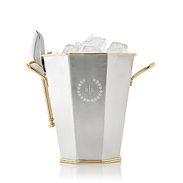 Monogrammed Hexagon Ice Bucket | Mark and Graham