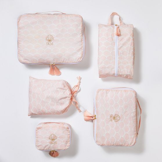 5 Piece Block Print Packing Cube Set | Mark and Graham