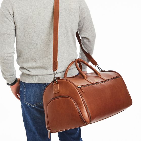 Carson Leather 2-in-1 Garment Bag | Mark and Graham