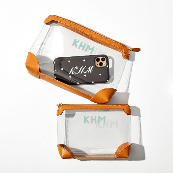 Monogrammed Clear Pouches - Set of 2 | Mark and Graham