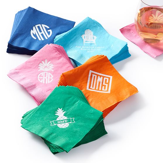 Colorful Personalized Cocktail Napkins | Mark and Graham