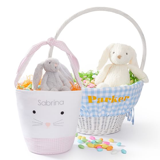 Pottery Barn Kids White Wicker Easter Basket Set | Mark and Graham