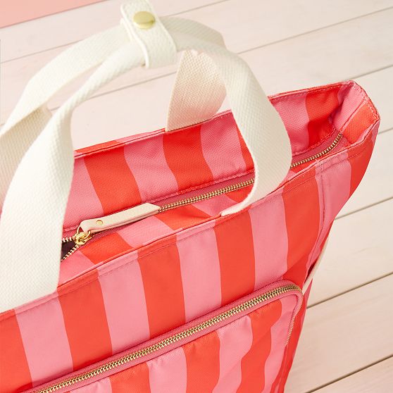 Cabana Stripe Cooler Tote Bag | Mark and Graham
