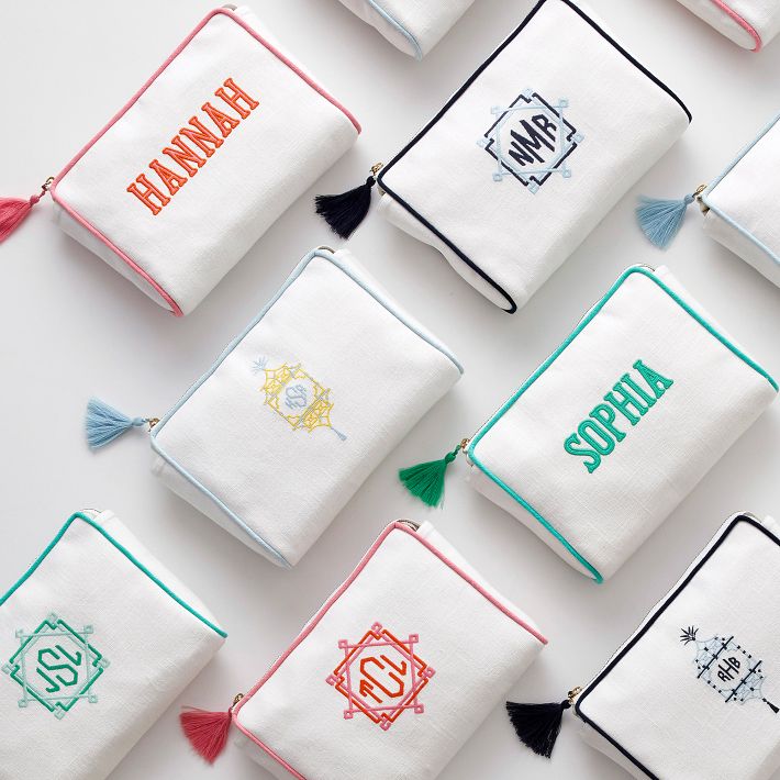 Bespoke Embroidered Cosmetics Pouch | Mark and Graham